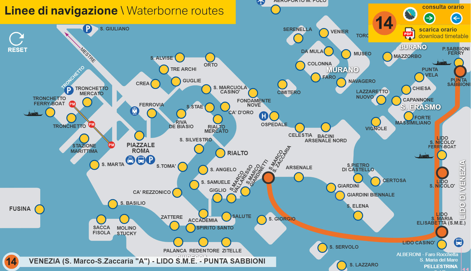 Vaporetto (Water Bus) Line 14 - Love Venice - your quick and easy guide ...