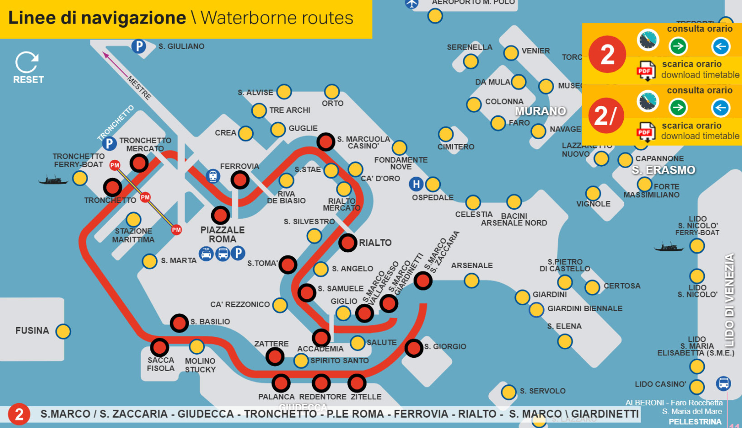 Vaporetto (Water Bus) Line 2 - Love Venice - your quick and easy guide ...