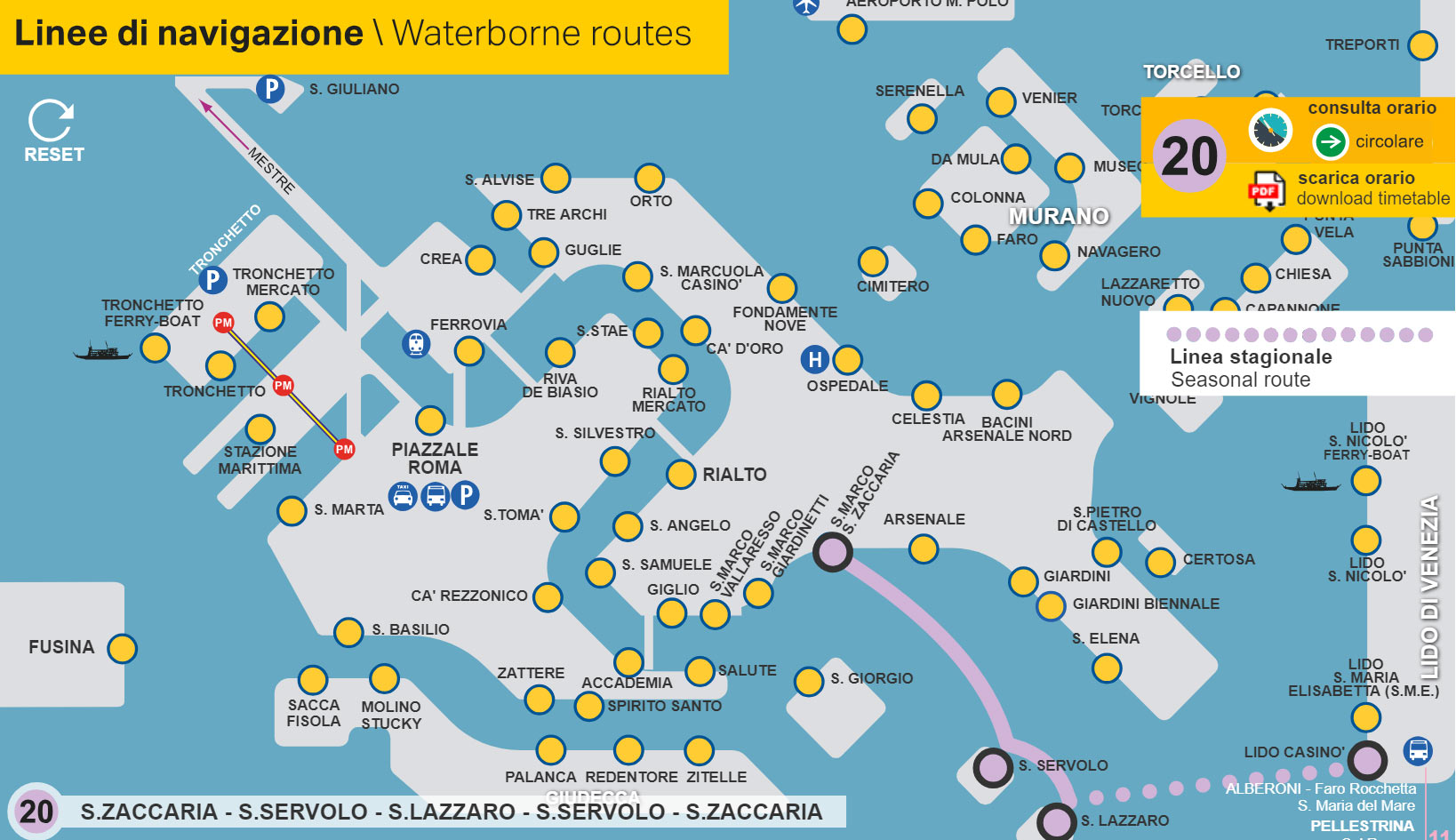 Vaporetto (Water Bus) Line 20 - Love Venice - your quick and easy guide ...